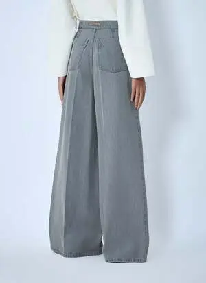 Max Mara Wide-leg Denim Jeans - Gray