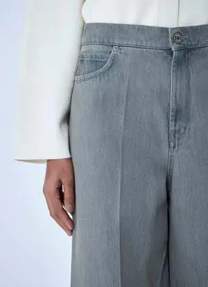 Max Mara Wide-leg Denim Jeans - Gray