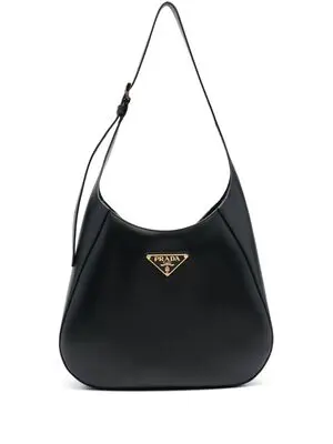 Prada Vitello Leather Shoulder Bag - Black