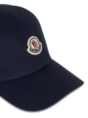 Moncler Cotton Gabardine Baseball Cap - Blue