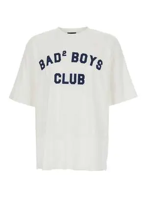 Dsquared2 White Crew Neck T-shirt With Logo Print On The Front In Cotton For - Multicolor