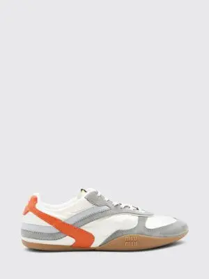Miu Miu Calf Leather And Polyester Sneakers