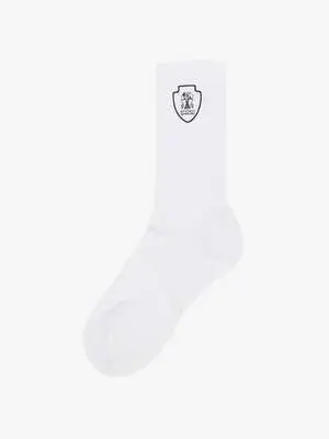 Brunello Cucinelli BRUNELLO CUCINELLI Cotton Blend Crew Socks With Embroidered Logo Multicolor