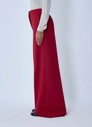Max Mara High-rise Wide-leg Tailored Pants - Red