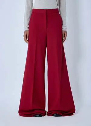 Max Mara High-rise Wide-leg Tailored Pants - Red