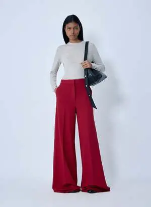 Max Mara High-rise Wide-leg Tailored Pants - Red