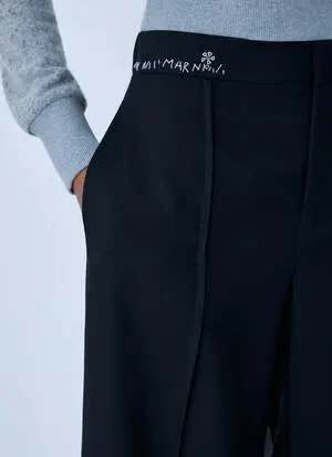 Marni High-waisted Wide-leg Wool Tailored Pants