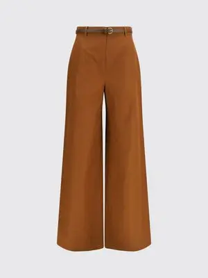Max Mara Wide Leg Belted Cotton Pants