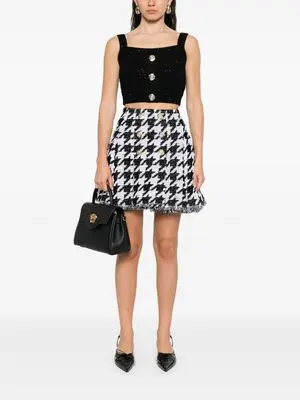 Balmain Black Tweed Cropped Top - Multicolor
