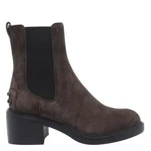 TOD'S Suede Block Heel Chelsea Boots