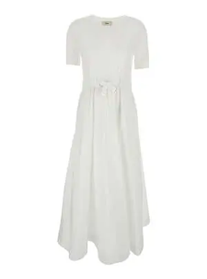 Herno HERNO Long Dress With Front Bow Detail In Tech Fabric Multicolor