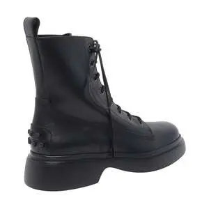 TOD'S Leather Ankle Boots With Oversized Rubber Sole