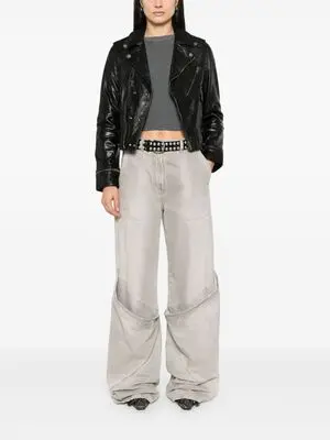 GOLDEN GOOSE Leather Biker Jacket - Multicolor