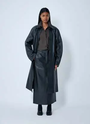 TOTEME Pebble-grain Leather Coat