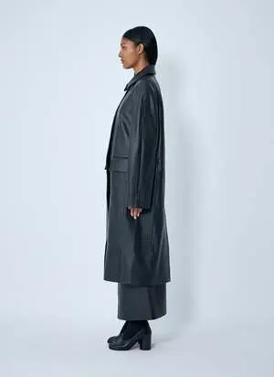 TOTEME Pebble-grain Leather Coat