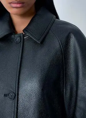 TOTEME Pebble-grain Leather Coat