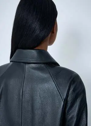 TOTEME Pebble-grain Leather Coat