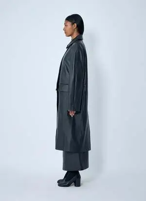 TOTEME Pebble-grain Leather Coat