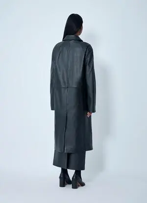TOTEME Pebble-grain Leather Coat