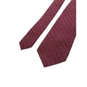 Saint Laurent Burgundy Silk Diagonal Stripe Neck Tie