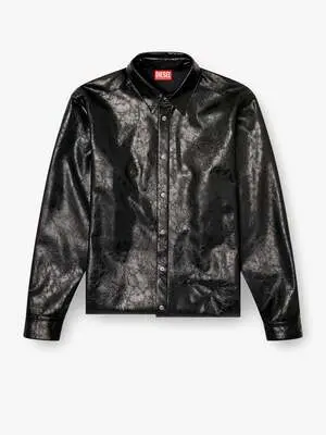 DIESEL® Diesel Men S-Simply-Qmbu Faux-Leather Shirt Multicolor