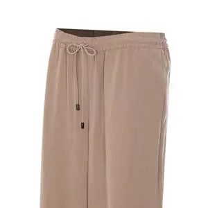 Max Mara Wide Leg Silk Trousers - Cream