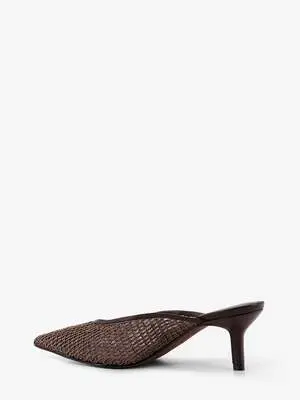 Brunello Cucinelli Leather And Monili Detail Pointed Toe Mules