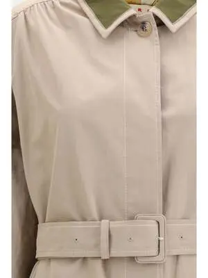 Marni Gabardine Trench Coat With Contrasting Details