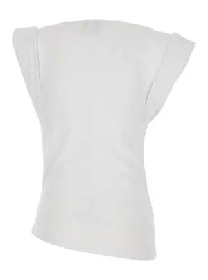 Isabel Marant Étoile Maisan" Asymmetrical Cotton T-shirt With Embroidered Logo - White