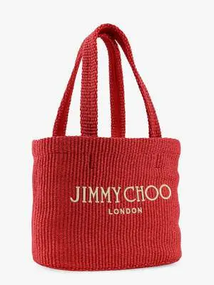 JIMMY CHOO Raffia Tote Bag With Lettering Logo