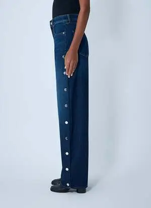 Sportmax Five-pocket Jeans With Button Detailed Side Seams