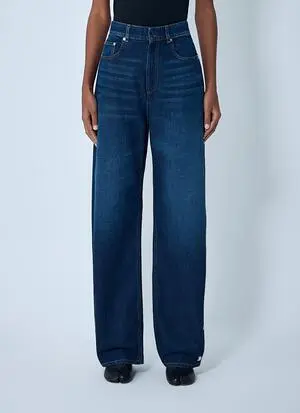 Sportmax Five-pocket Jeans With Button Detailed Side Seams - Blue
