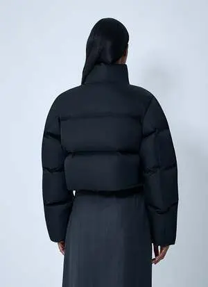 Prada Short Re-nylon Down Jacket With Logo Motif