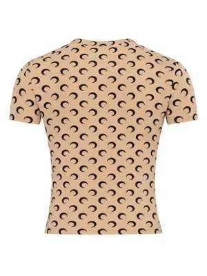 MARINE SERRE Slim Fit Moon Print T-shirt - Cream