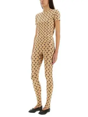 MARINE SERRE Slim Fit Moon Print T-shirt - Cream