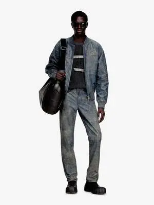 DIESEL® L-cobb Leather Bomber Jacket - Multicolor
