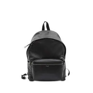 Saint Laurent Leather Backpack With Embossed Logo