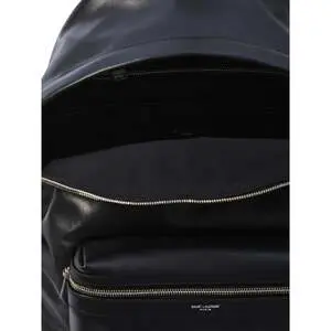 Saint Laurent Leather Backpack With Embossed Logo
