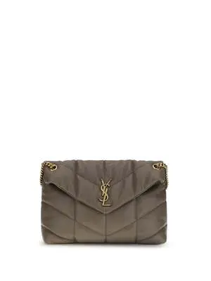 Saint Laurent Loulou Medium Quilted Leather Shoulder Bag - Gray