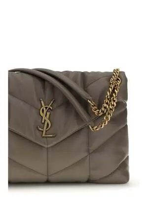 Saint Laurent Loulou Medium Quilted Leather Shoulder Bag - Gray