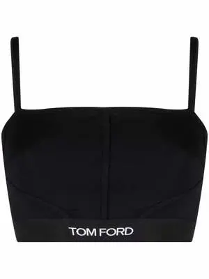 TOM FORD Logo Band Square Neck Top - Black