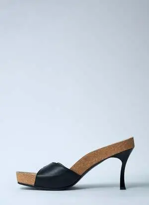 Balenciaga Scholl Heeled Sandals - Black
