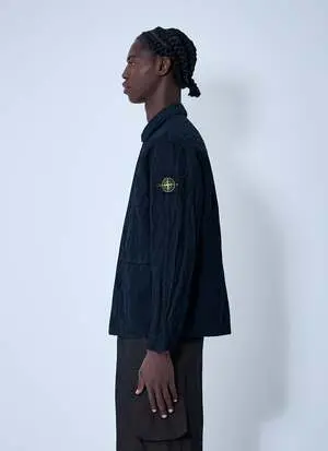Stone Island Logo Motif Corduroy Shirt