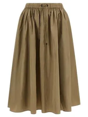 Max Mara Max Mara Silk Blend Taffeta Midi Skirt Green