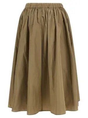Max Mara Silk Blend Taffeta Midi Skirt - Green