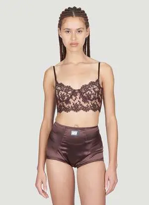 Dolce & Gabbana Floral Lace Long-line Bra