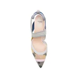 Fendi Floral Print Slingback High Heel Shoes