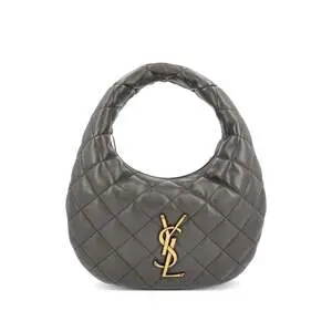 Saint Laurent Grey Quilted Lambskin Cassandre Tote Bag