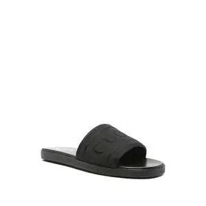 Gucci Rubber Sole Logo Detail Slides - Black