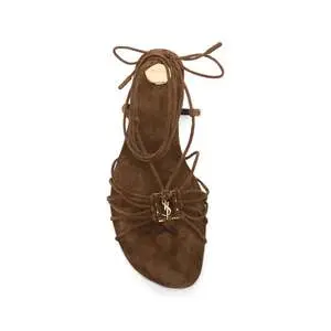 Saint Laurent Lace-up Suede Sandals